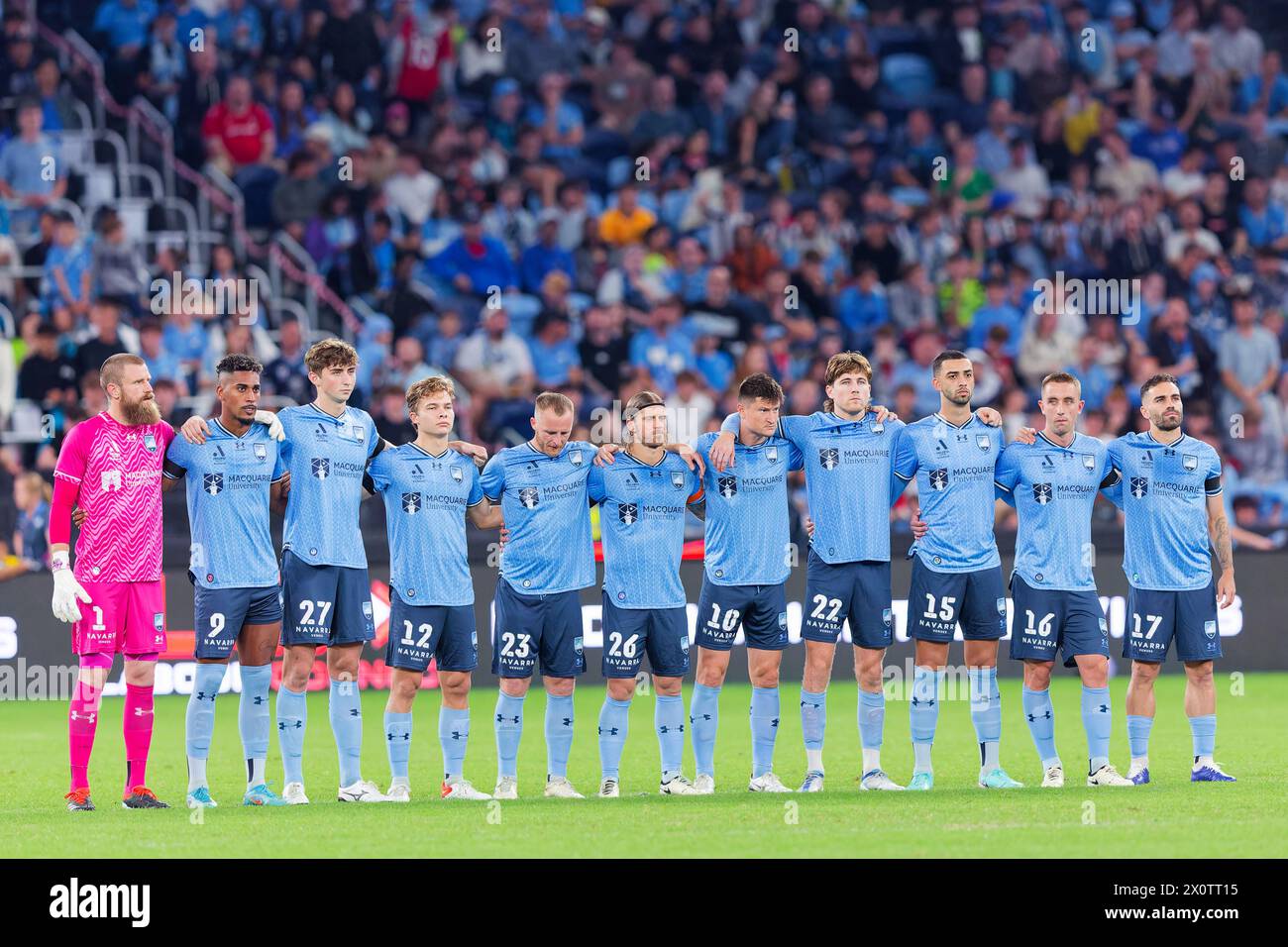 Sydney, Australia. 13th Apr, 2024. Sydney FC observed a minute silence ...