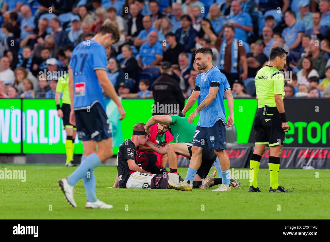 Sydney, Australia. 13th Apr, 2024. Zachary Sapsford of the Wanderers ...