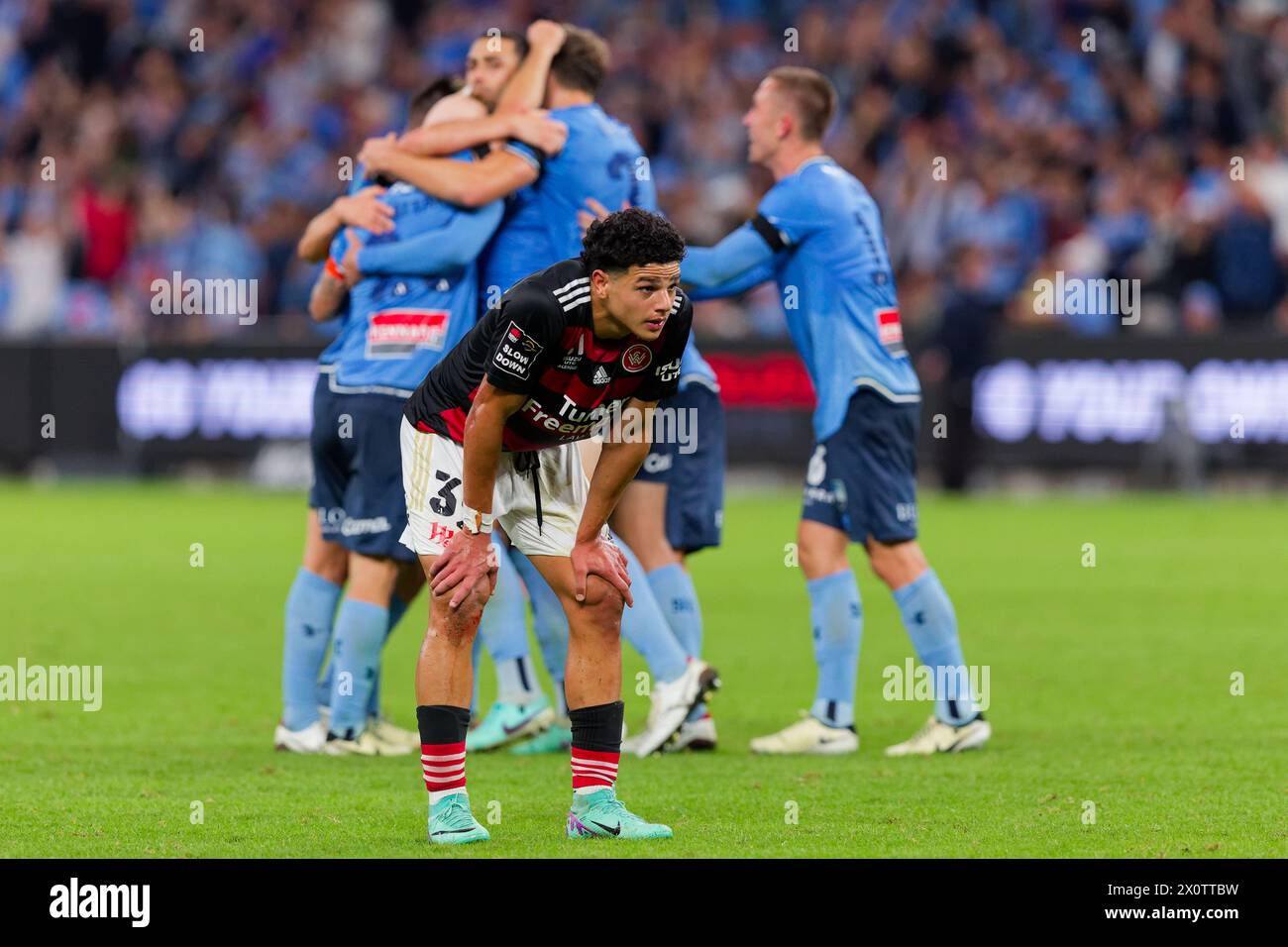 Sydney, Australia. 13th Apr, 2024. Marcus Younis of the Wanderers looks ...