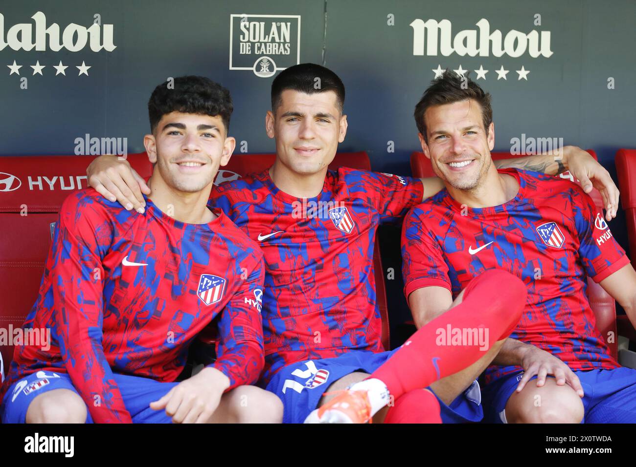 Madrid, Spain. 13th Apr, 2024. (L- R) Salim El Jebari, Alvaro Morata ...