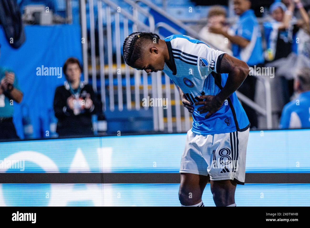 Charlotte, NC, USA. 13th Apr, 2024. Charlotte FC forward Kerwin Vargas ...