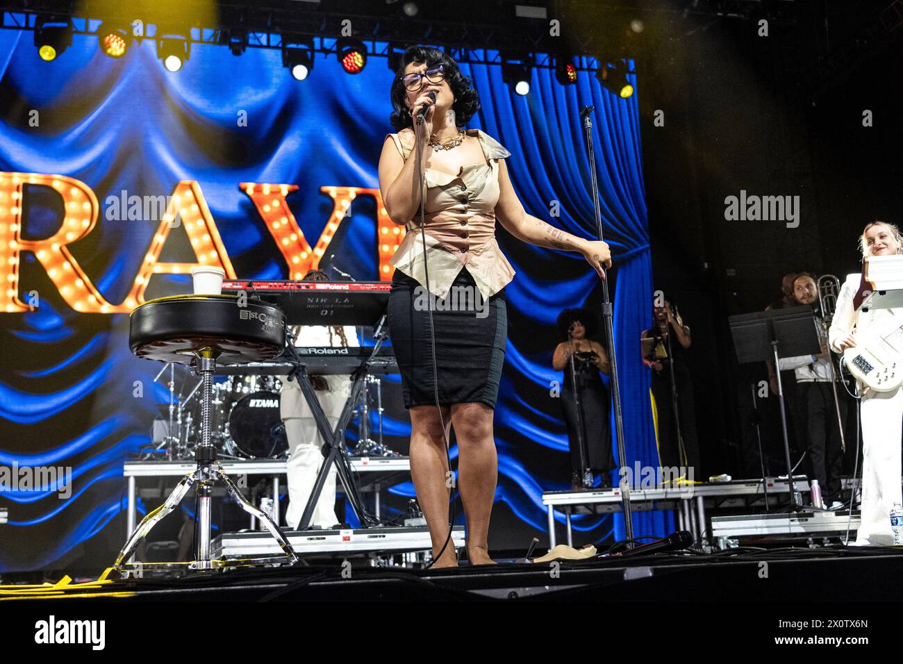 Raye performs during the the first weekend of the Coachella Valley ...