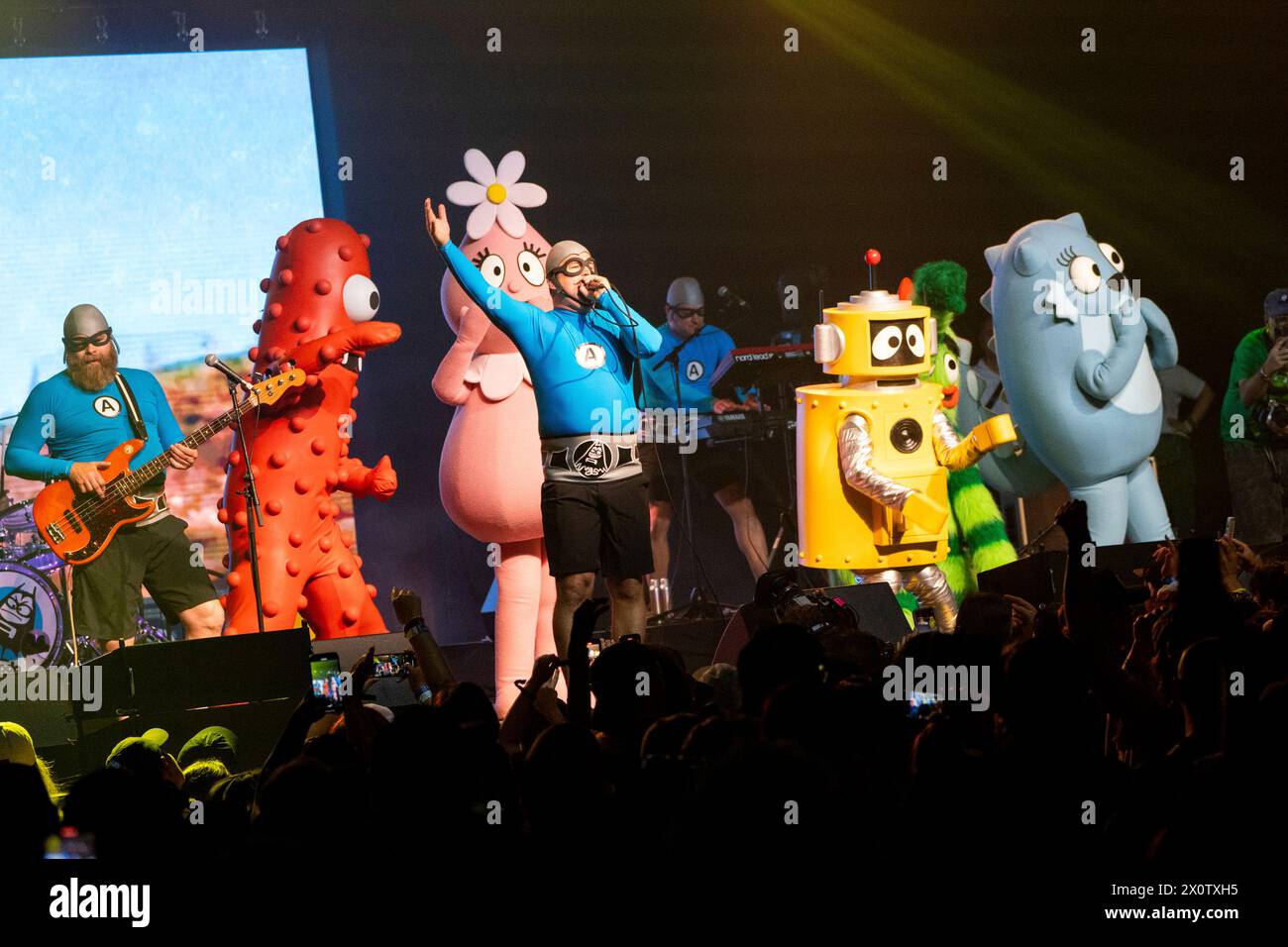 Christian Jacobs of The Aquabats performs with Yo Gabba Gabba! during ...