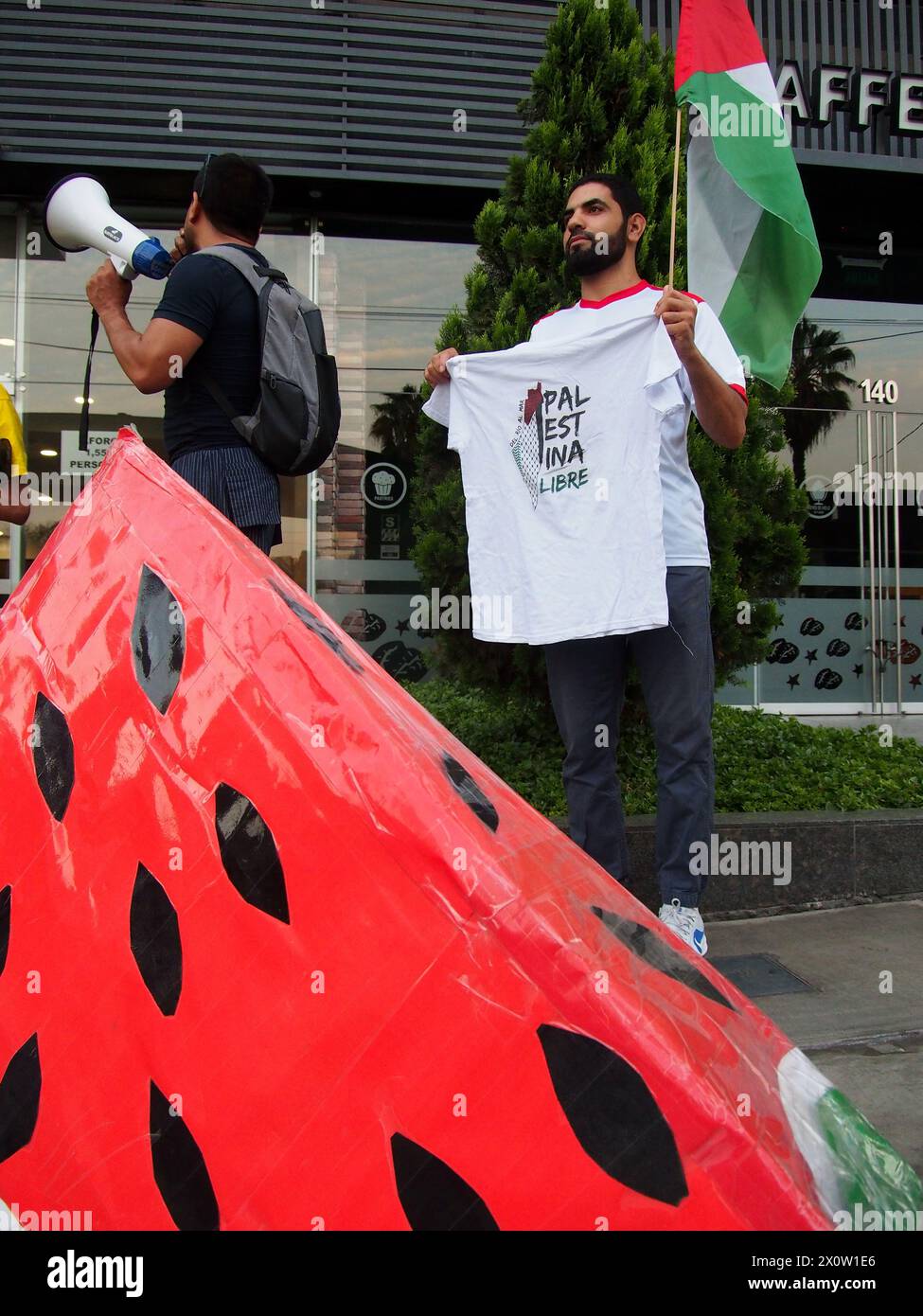 Lima, Peru. 13th Apr, 2024. While Iran attacks Israel, a group of ...