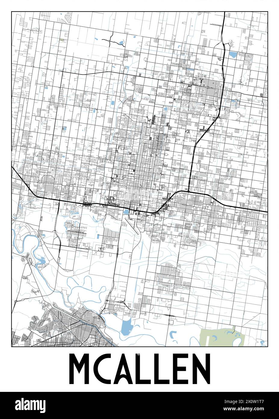 Poster map art of McAllen, Texas, USA Stock Vector Image & Art - Alamy