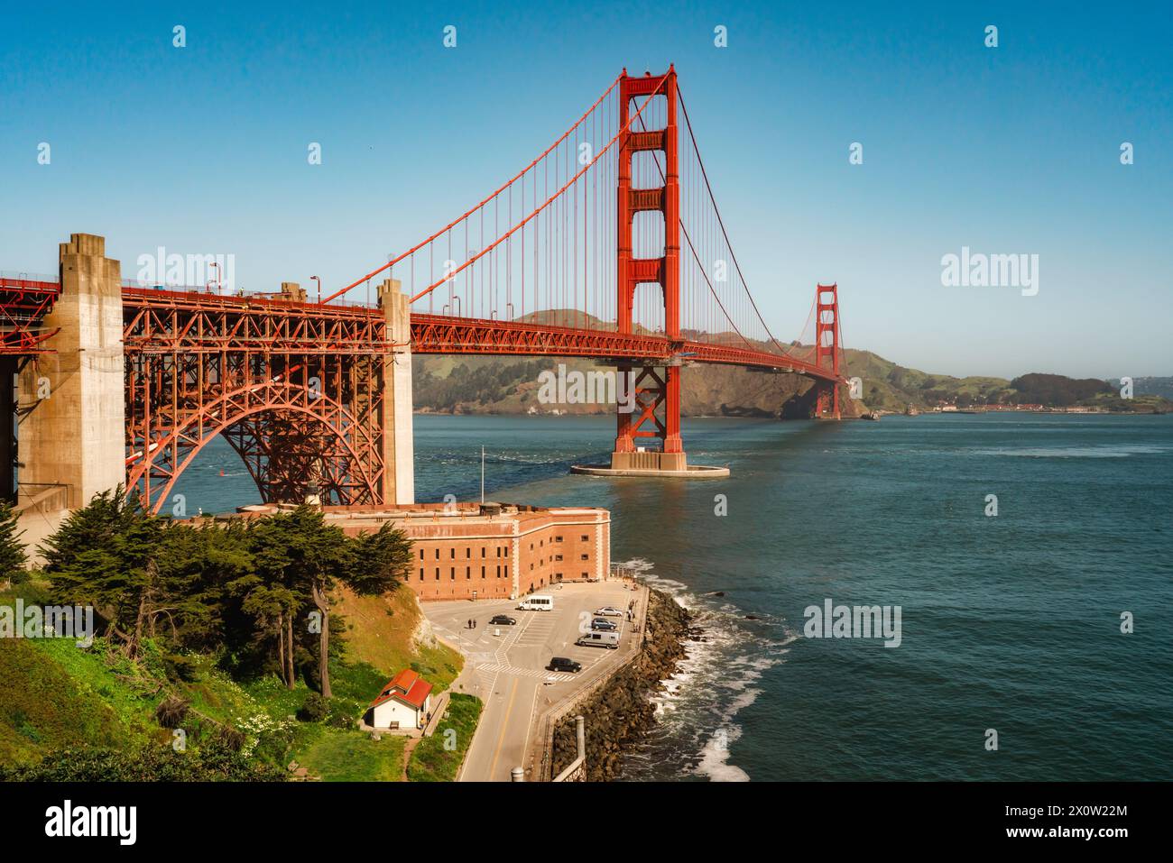 San Francisco, California, April 9, 2024. Golden Gate Bridge spans the ...