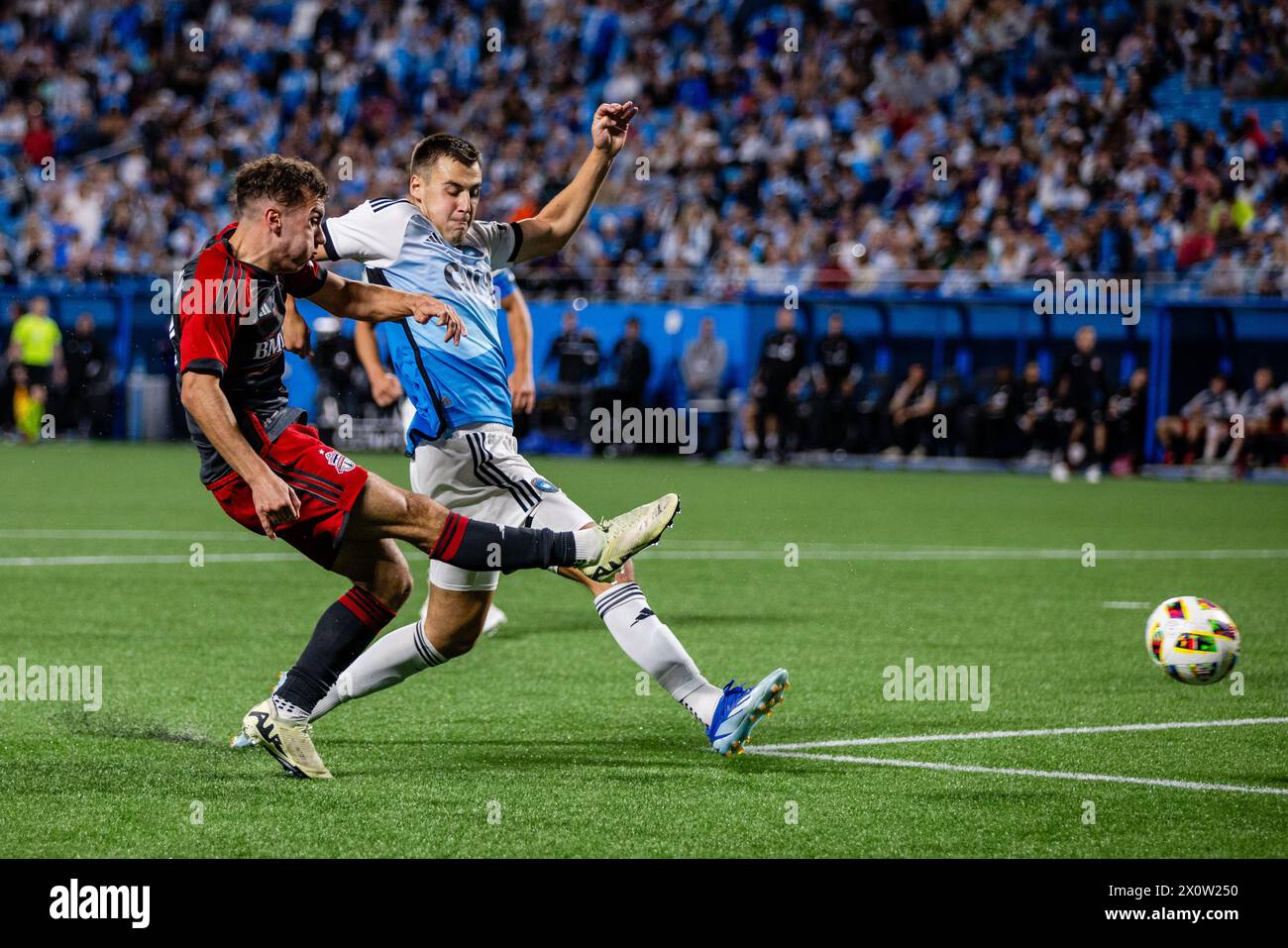 Charlotte, NC, USA. 13th Apr, 2024. Toronto FC midfielder Alonso Coello ...