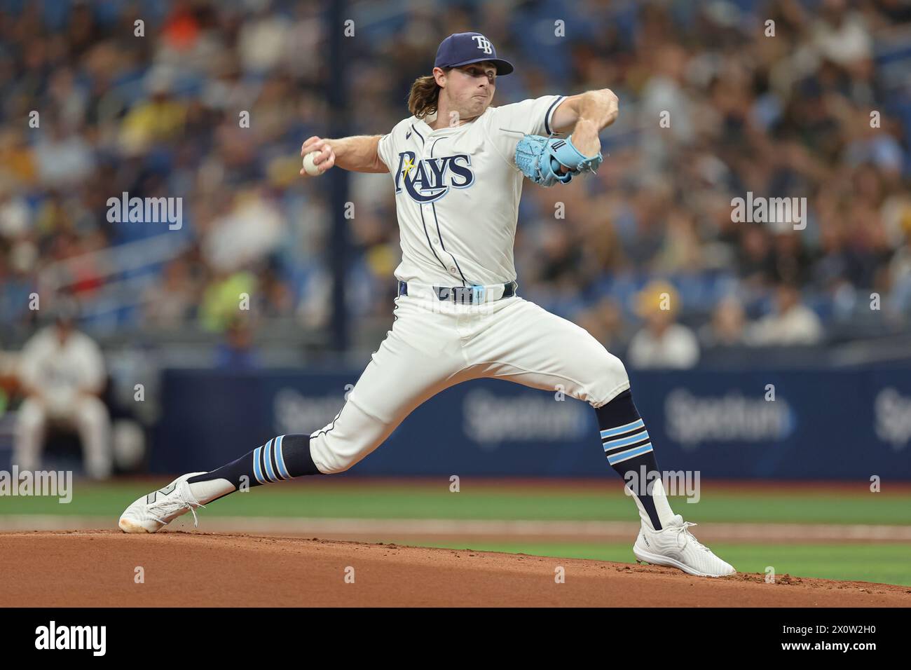 St. Petersburg, FL: Tampa Bay Rays pitcher Ryan Pepiot (44) delivers a ...