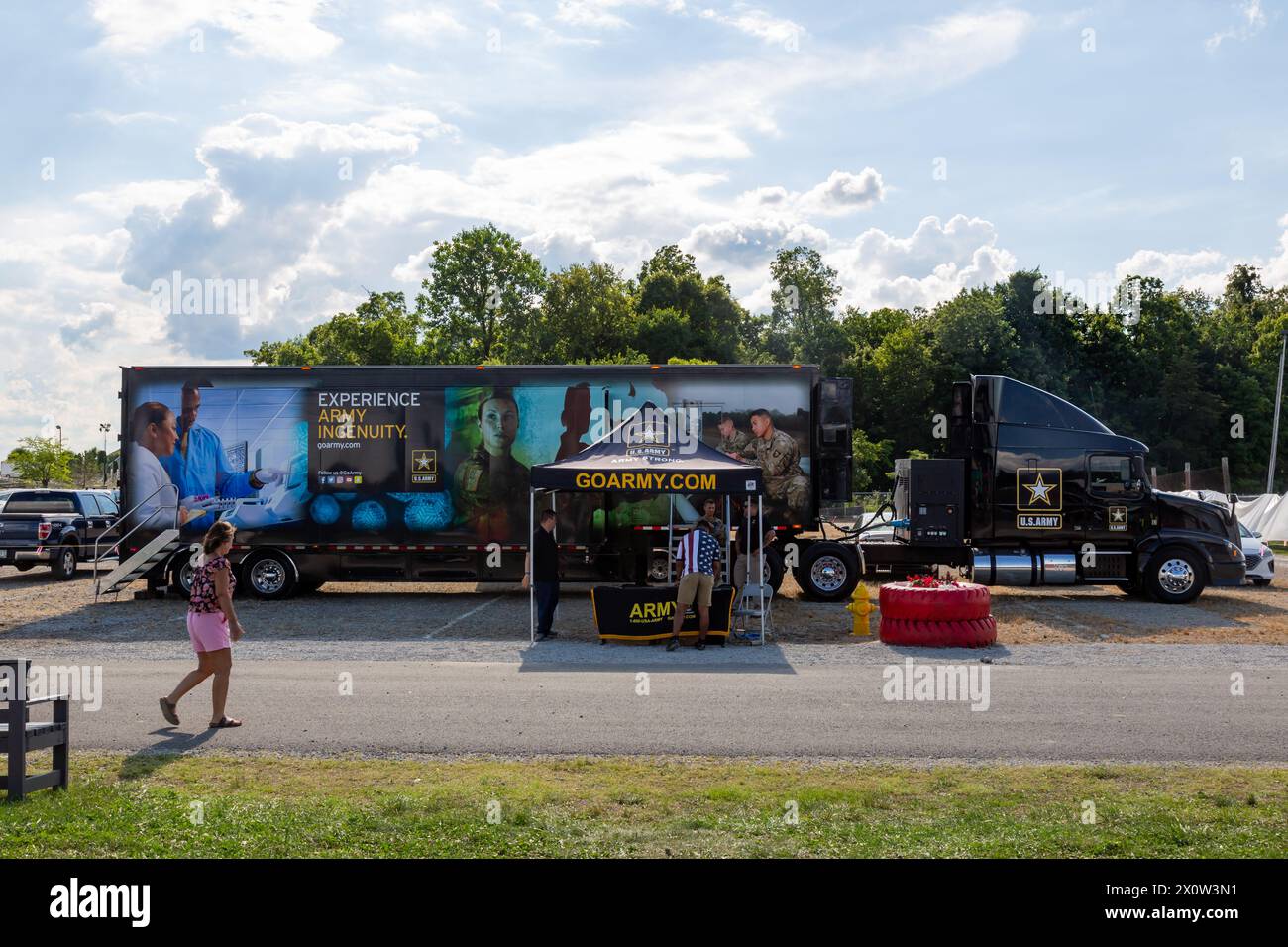 A semi tractor trailer used for military recruiting for the United ...
