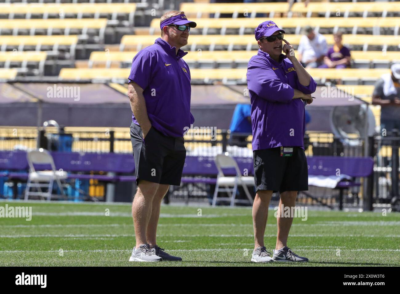 Baton Rouge, LA, USA. 13th Apr, 2024. LSU Assistant Coach Lester Erb ...