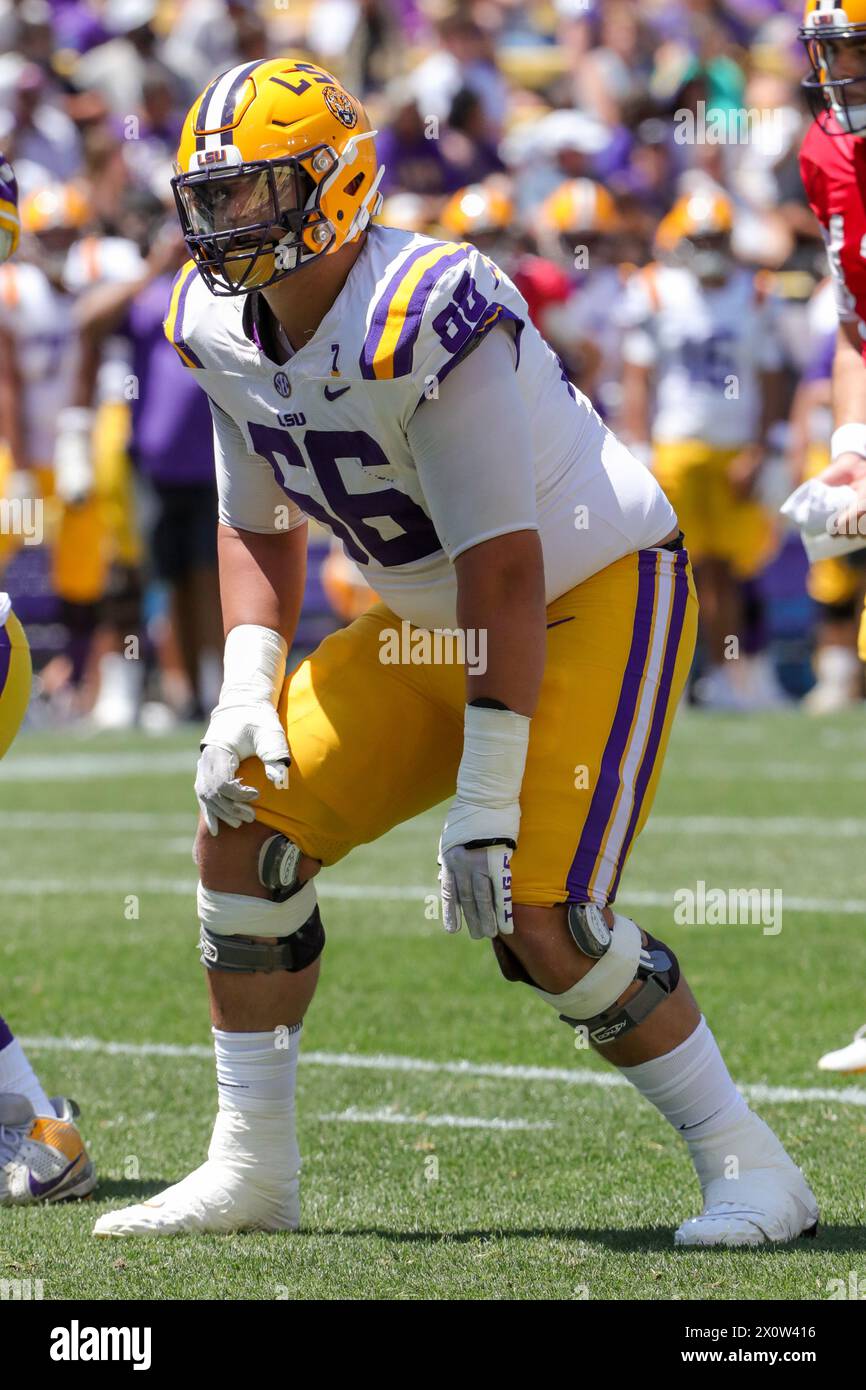 Baton Rouge, LA, USA. 13th Apr, 2024. LSU offensive lineman Will ...