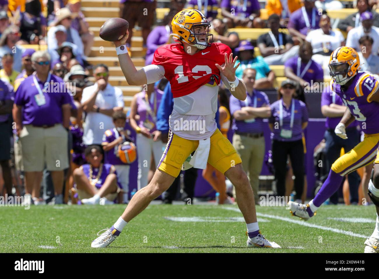April 13 2024 Lsu Starting Quarterback Garrett Nussmeier 13 Looks