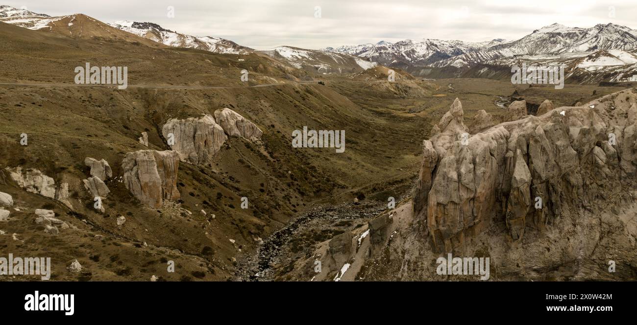 Devil's molar tooth rock Muela del Diablo in Andes, Maule Chile Stock ...