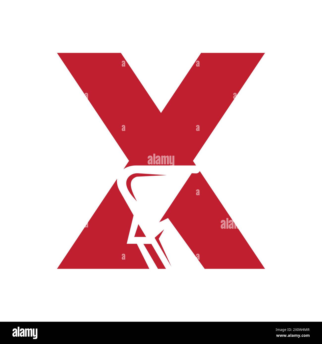 Letter X Excavator Logo for Construction Company. Excavator Machine ...