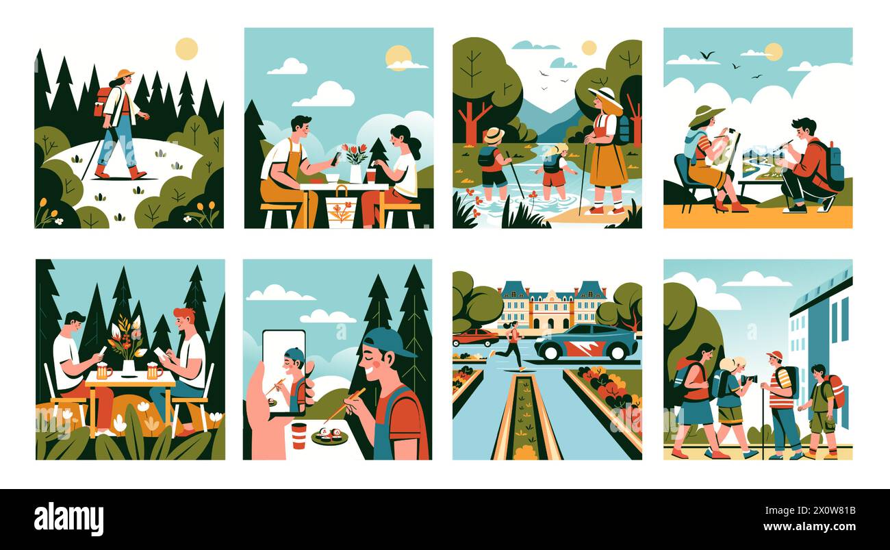 Spring outdoor activities Cut Out Stock Images & Pictures - Alamy