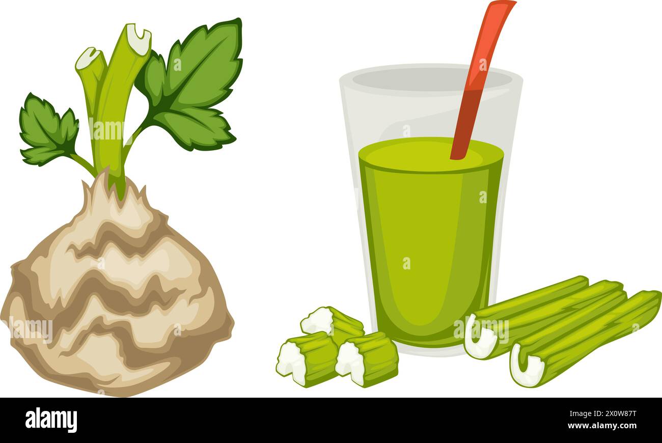 Celery juice isolated Stock Vector Images - Alamy