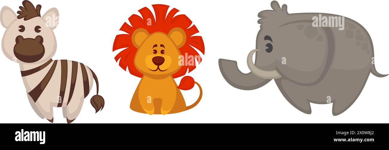 African Safari Animals Vector Set Stock Vector Image & Art - Alamy