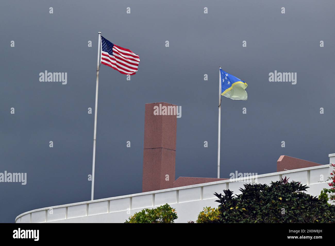 Honiara, Solomon Islands. 14th Apr, 2024. The United States flag and ...