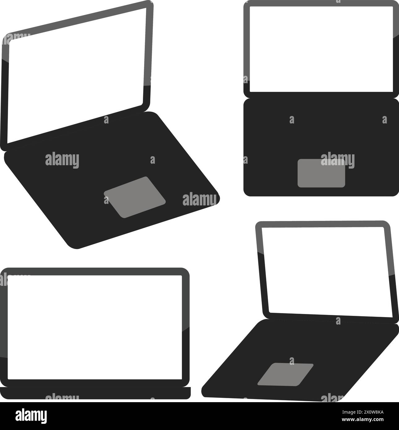 Modern Laptop Mockup Set on White Background: Realistic and Versatile ...