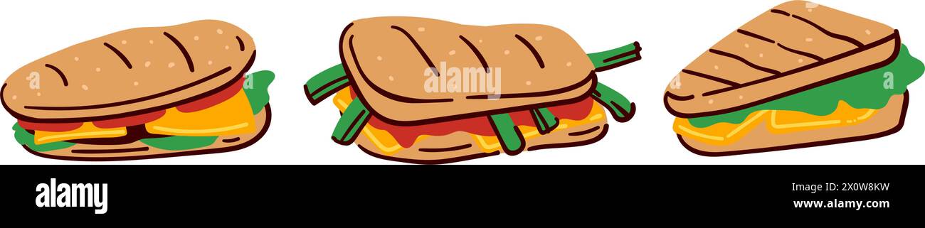 Tasty Deli Sandwiches Vector Set Stock Vector Image & Art - Alamy