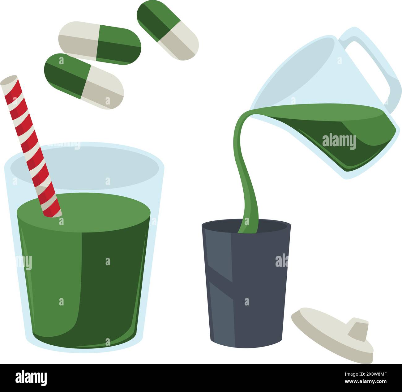 Healthy Green Spirulina Drinks Vector Stock Vector Image & Art - Alamy