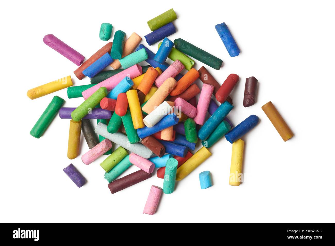 multicolor used oil pastel crayons, pile of old half used wax crayon ...