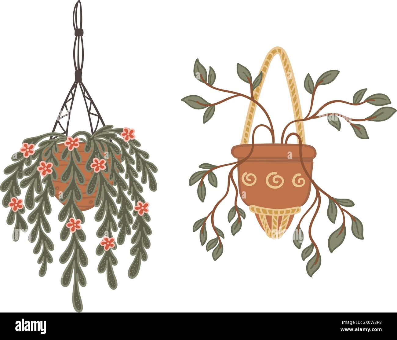 Indoor Hanging and Potted Plants Vector Set Stock Vector Image & Art ...
