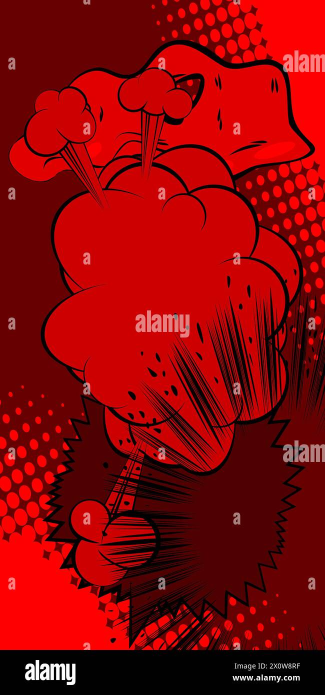 Red and black cartoon backdrop, comic book background. Retro vector ...