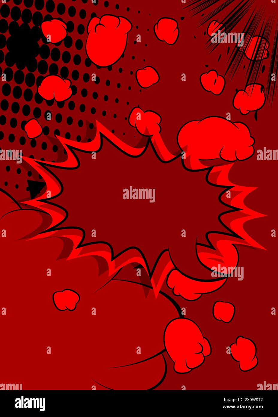 Red and black cartoon backdrop, comic book background. Retro vector ...