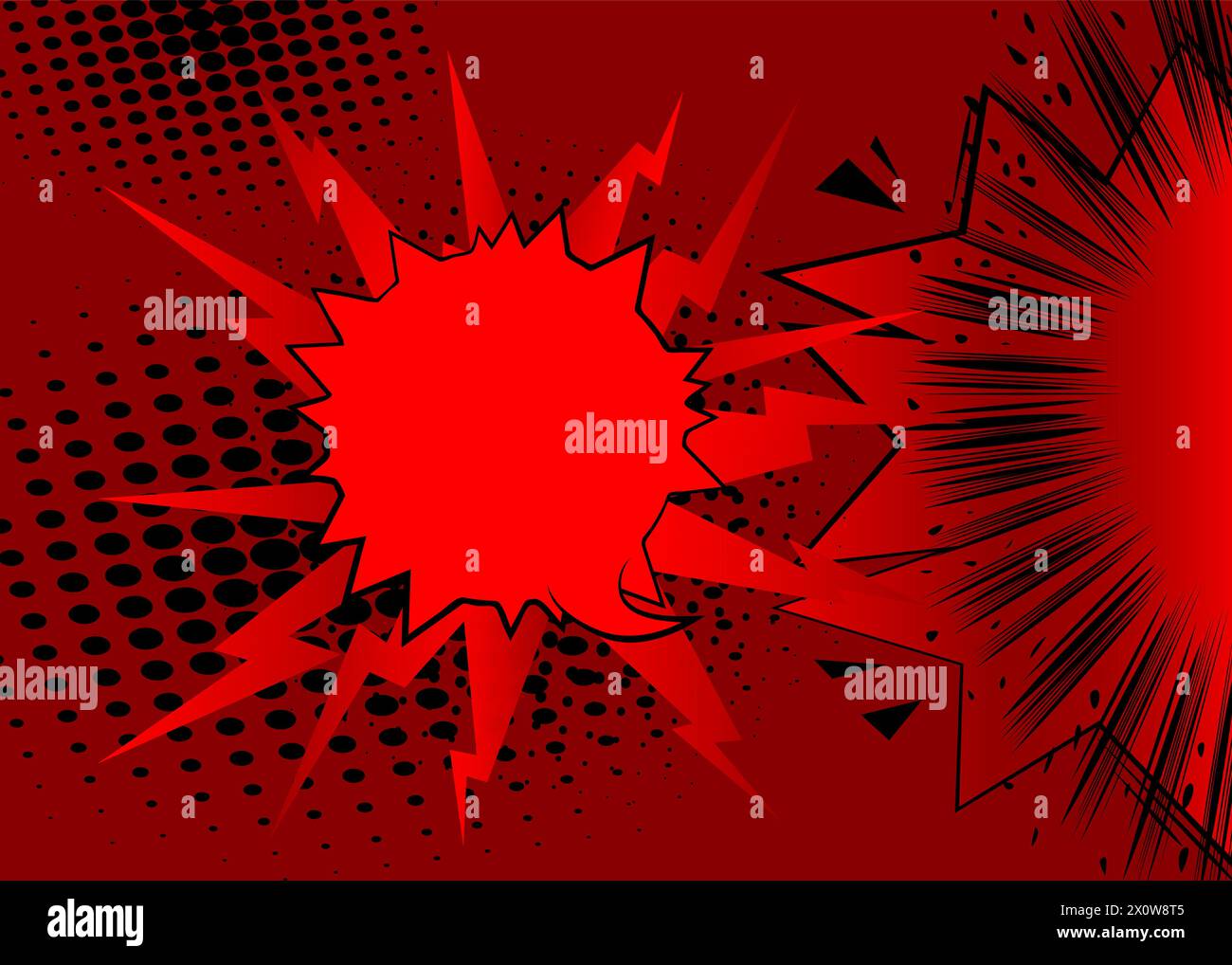 Red and black cartoon backdrop, comic book background. Retro vector ...