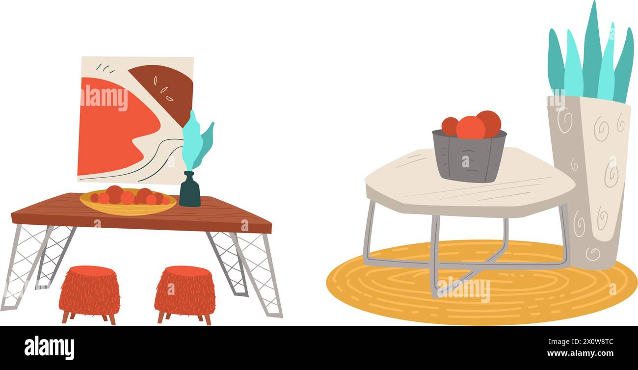 Stylish Home Decor Arrangement vector Stock Vector Image & Art - Alamy