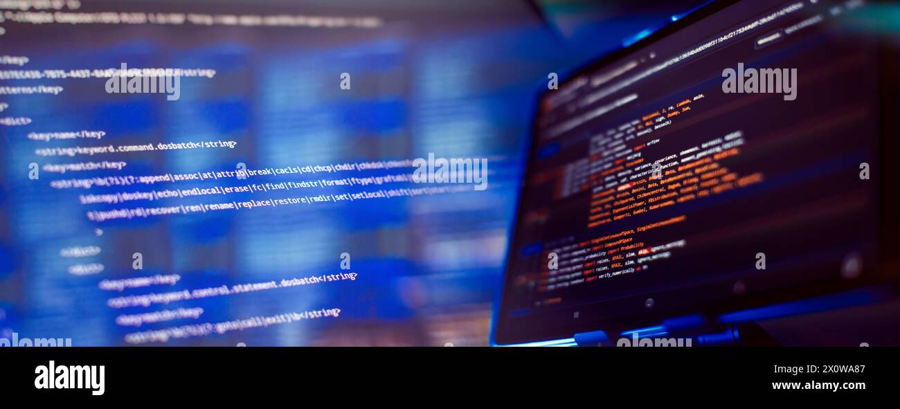 Running Computer Data Programming Coding Script Text On Screen