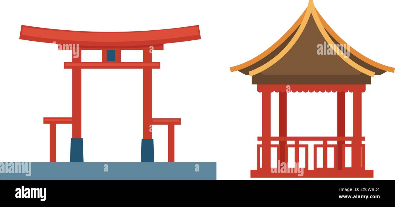 Traditional Asian Pavilions Vector Set Stock Vector Image & Art - Alamy
