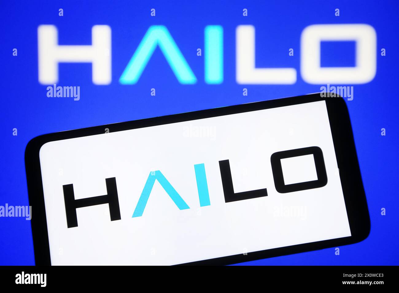 Ukraine. 13th Apr, 2024. In this photo illustration, a Hailo AI (Hailo ...