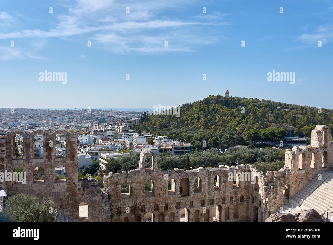 Athens, Greece; October,13,2022;View of the ancient stone arches of the ...