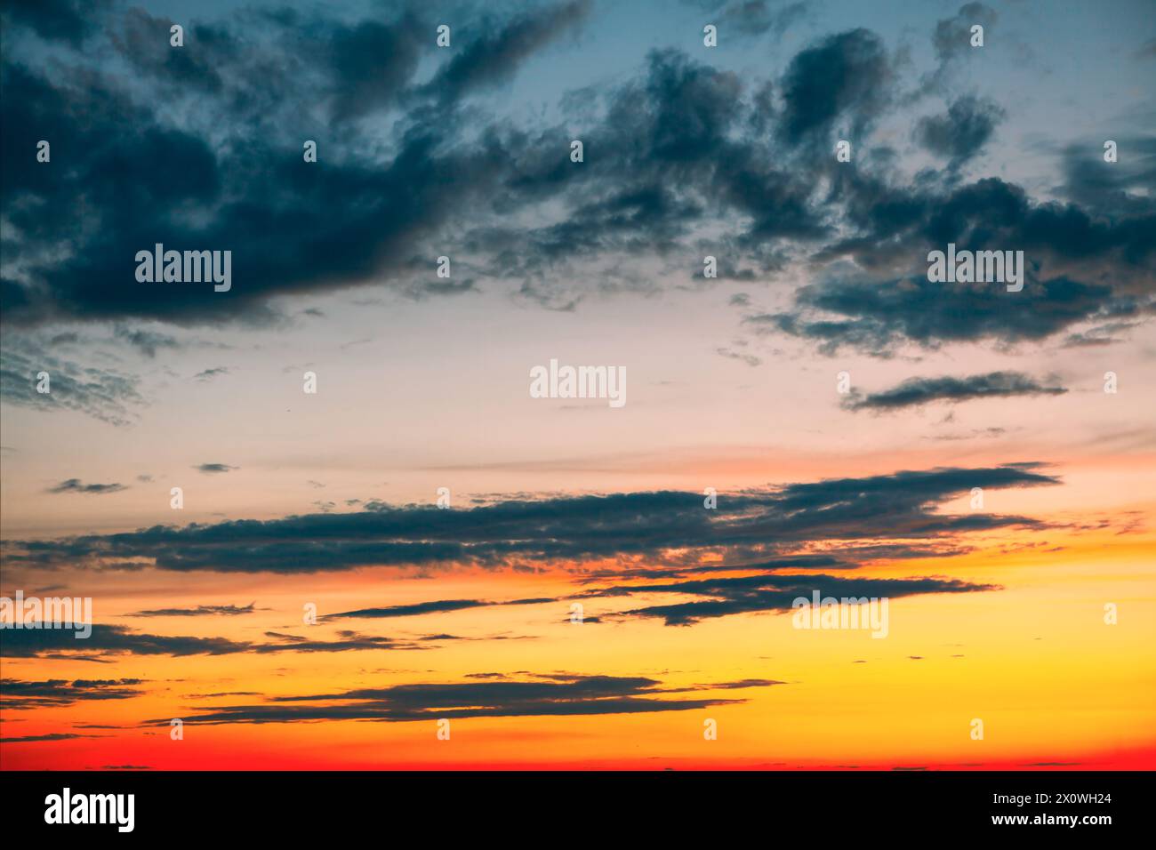 Sunset sky with cloud background, sunset sky with clouds background ...