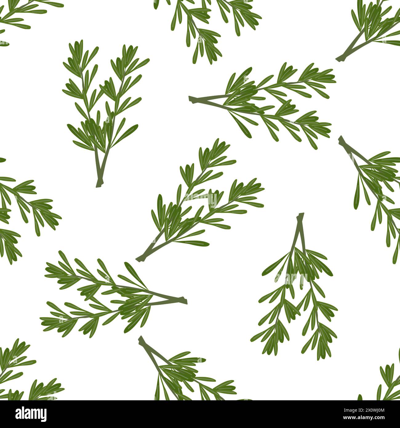 Fresh herbs and spices seasonings seamless pattern. Rosemary branches ...