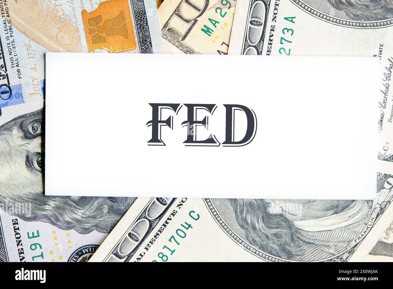 The Federal Reserve ( FED ) to control interest rates Worlds on a white ...