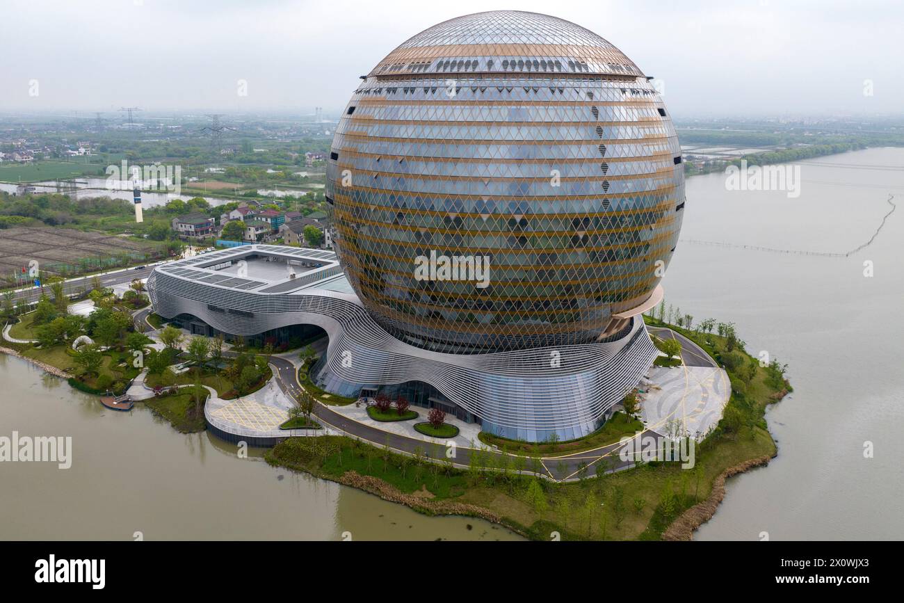 Huzhou, China. 14th Apr, 2024. The world's largest spherical building ...