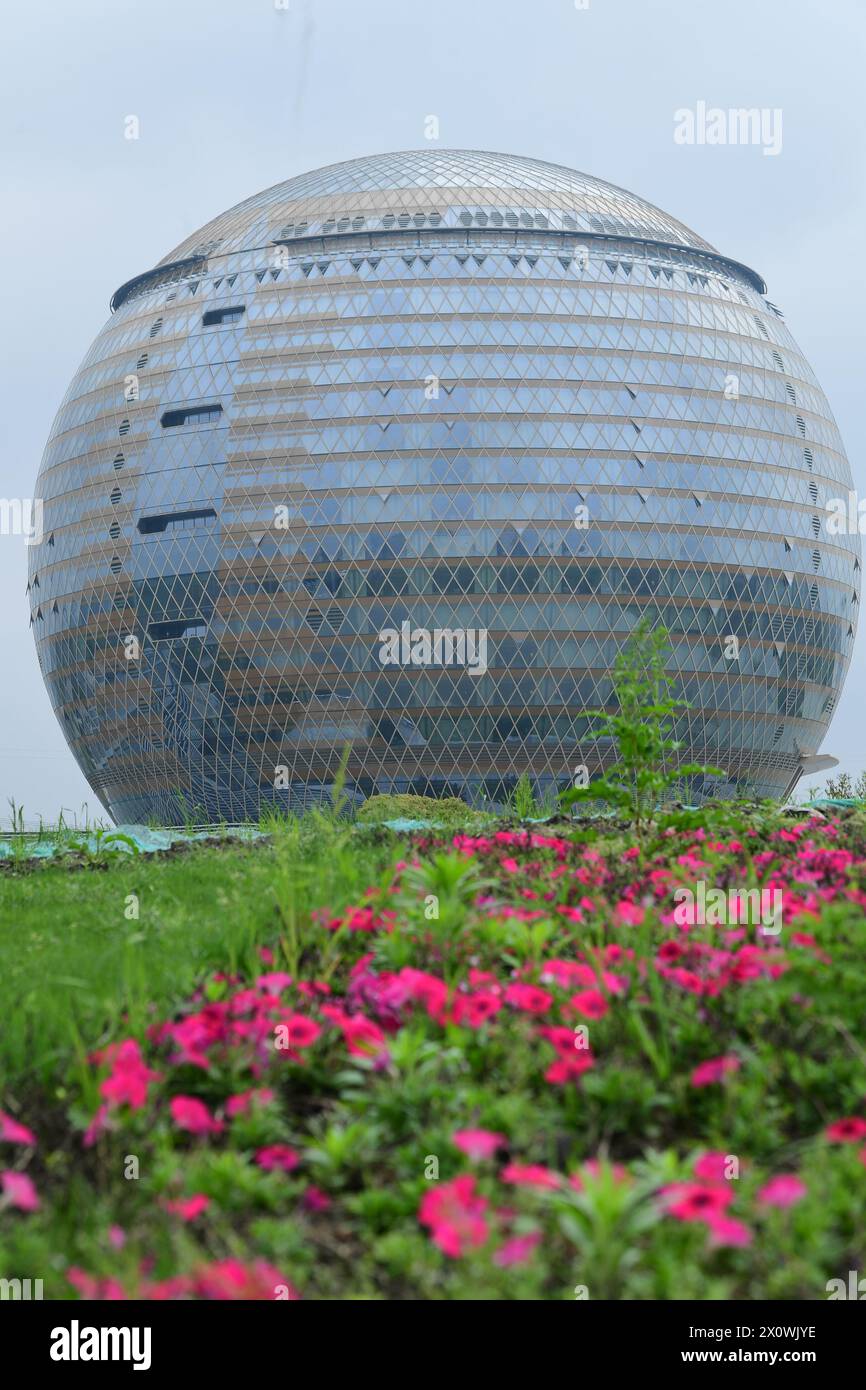 Huzhou, China. 14th Apr, 2024. The world's largest spherical building ...