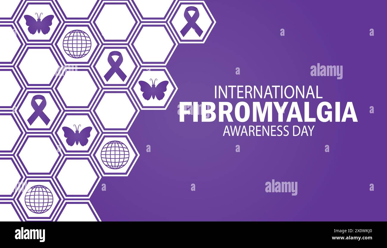 International Fibromyalgia Awareness Day wallpaper with shapes and ...