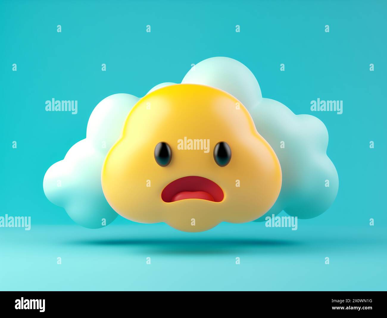 Smilie face angry cloud emoji 3d render Stock Photo - Alamy