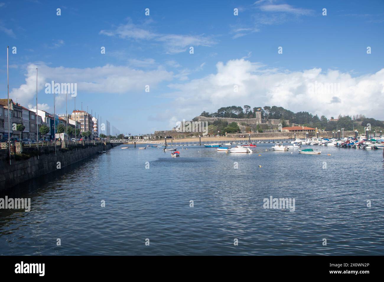 At Baiona - Spain - on november 2023 - the port of the coastal city of ...
