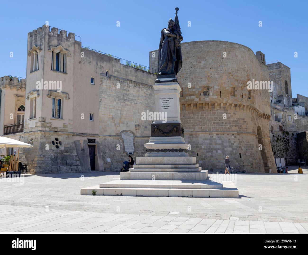 OTRANTO, ITALY, JULY 14, 2022 - Alphonsine Tower (Torre Alfonsina) with ...