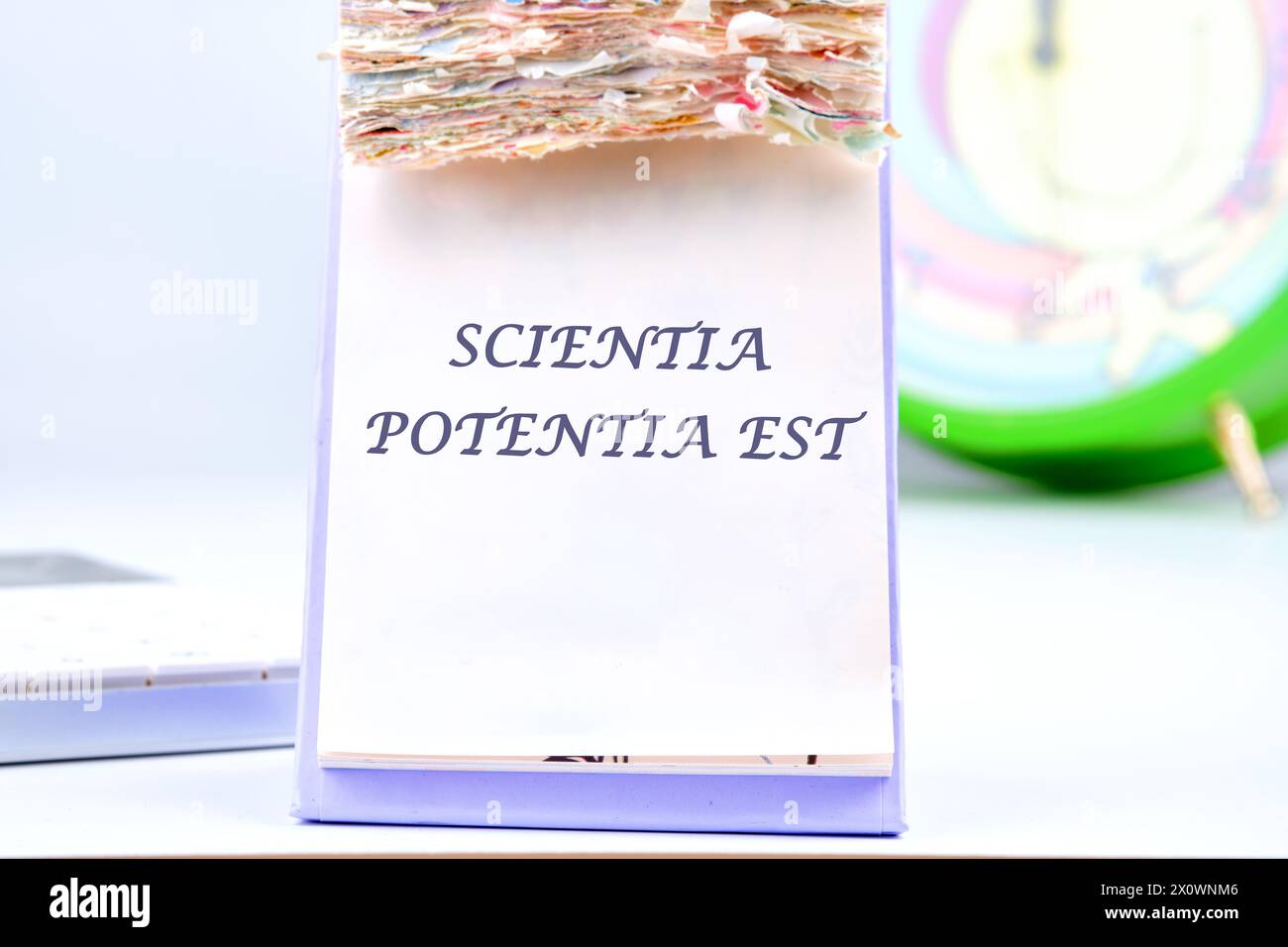 the phrase Scientia Potentia Est (Knowledge is power) written in Latin ...