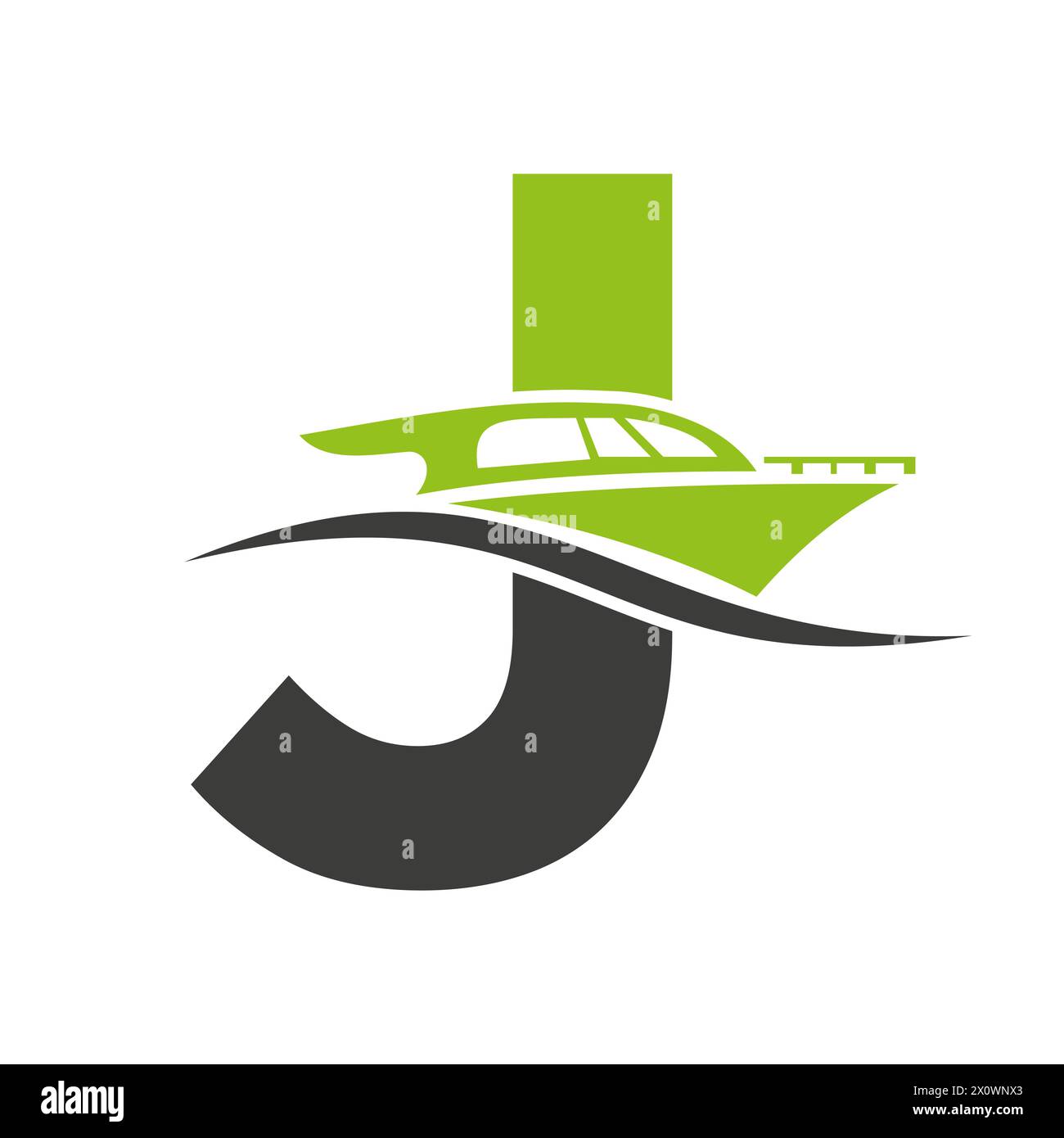 Letter J Boat Logo Concept For Sailboat, Shipping Symbol. Yacht Sign ...