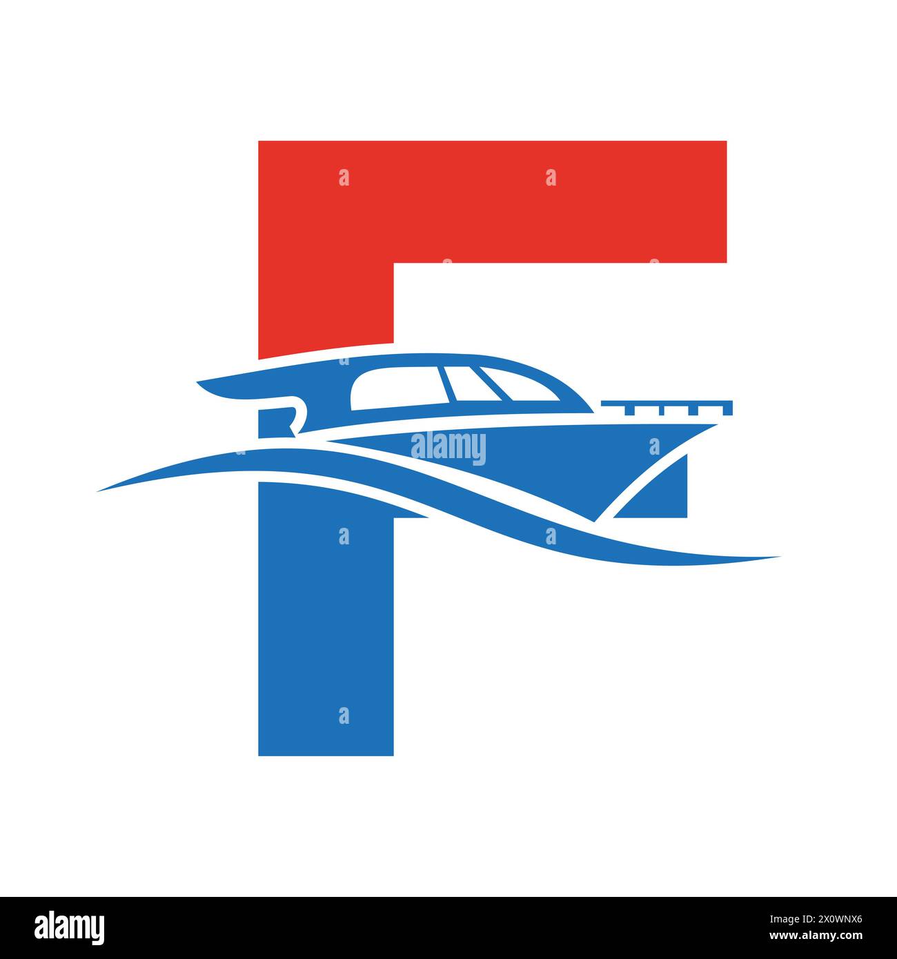 Letter F Boat Logo Concept For Sailboat, Shipping Symbol. Yacht Sign ...