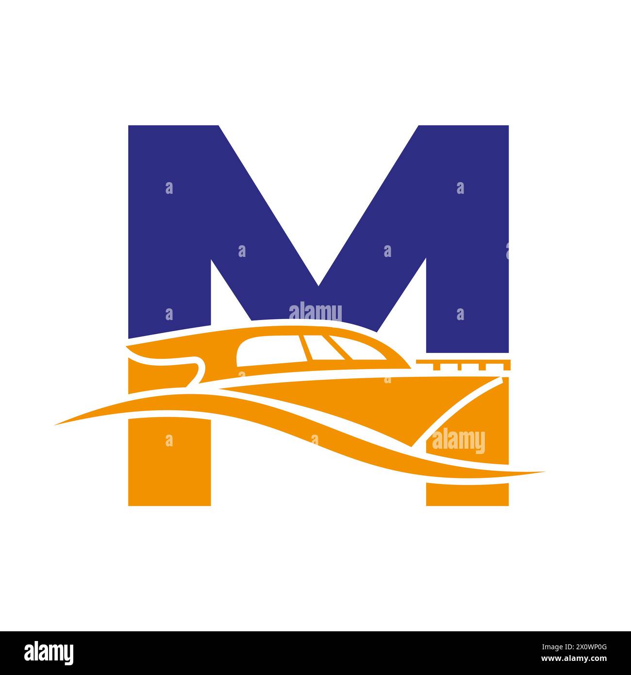 Letter M Boat Logo Concept For Sailboat, Shipping Symbol. Yacht Sign ...