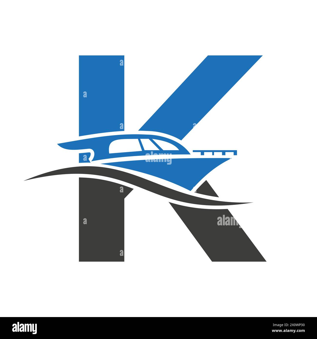 Letter K Boat Logo Concept For Sailboat, Shipping Symbol. Yacht Sign ...