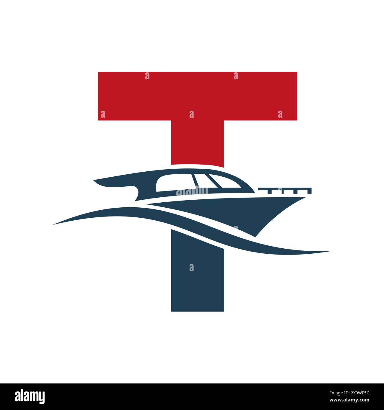 Letter T Boat Logo Concept For Sailboat, Shipping Symbol. Yacht Sign ...